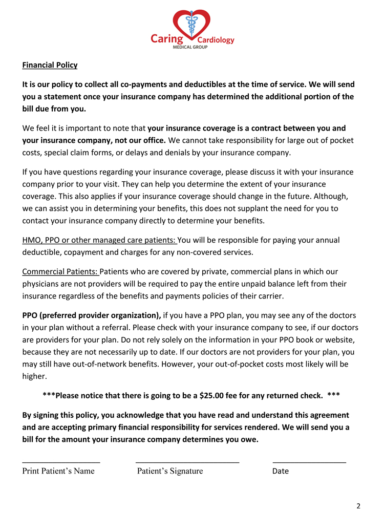 Patient Financial Responsibility Agreement Template PDF Template
